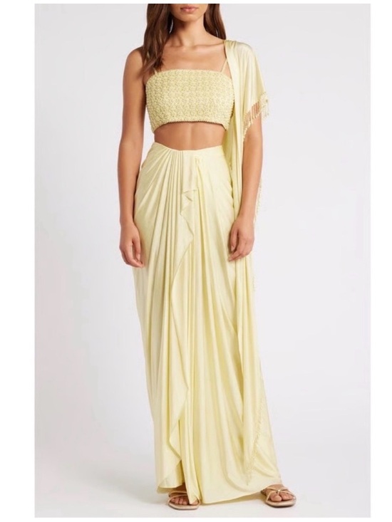 Lehengas | Sani Butter Yellow Pearl Lehenga | Poshmark